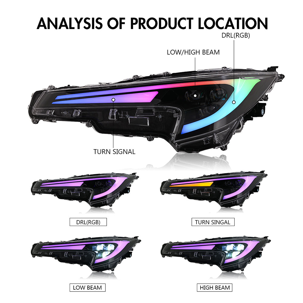 TT-ABC RGB Headlights for 2020-2026 Toyota Corolla Sedan/Hatchback/GR